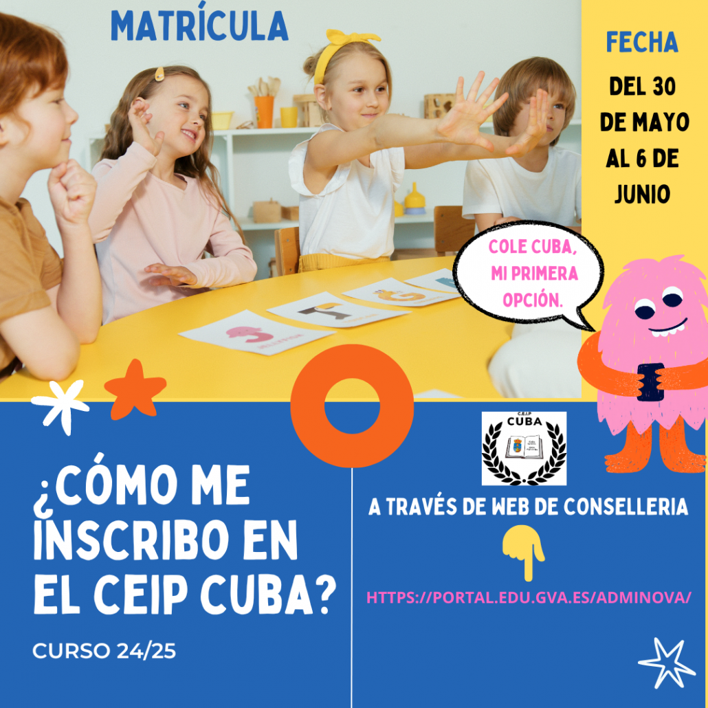 MATRICULACIÓN 24/25 – Colegio Cuba
